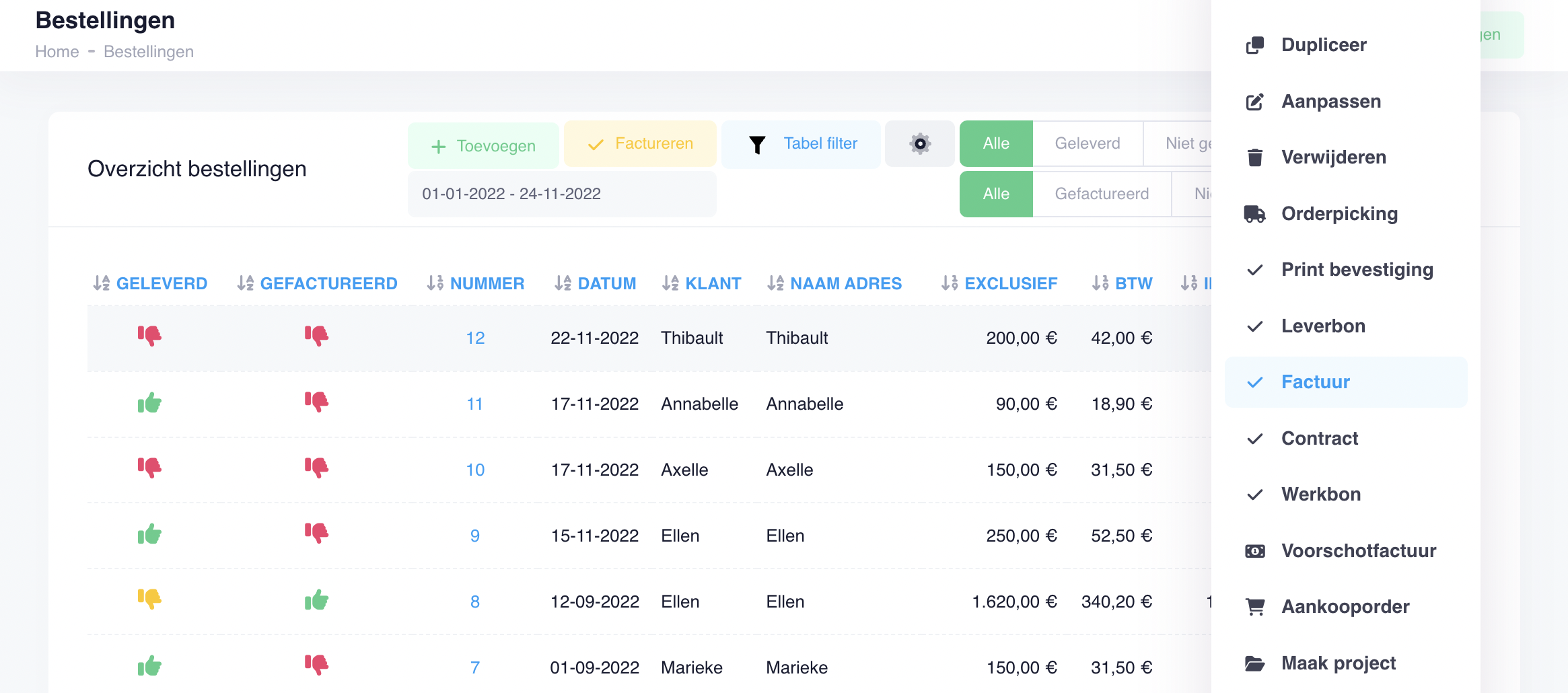 Facturen maken – Deskflow