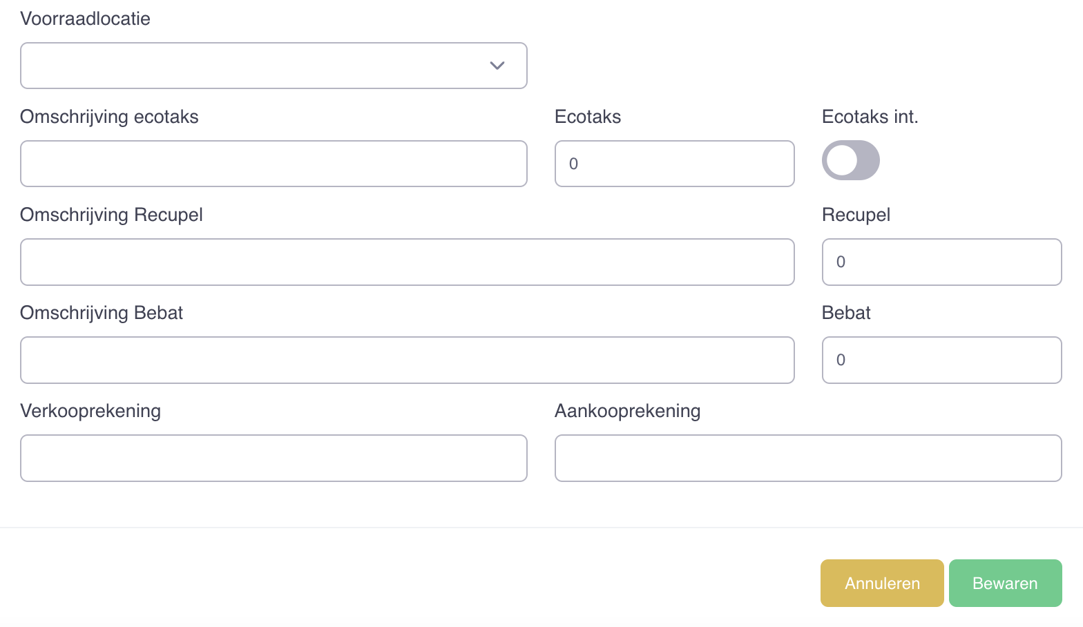 Wat moet je allemaal invullen bij het aanmaken van een nieuw product ...